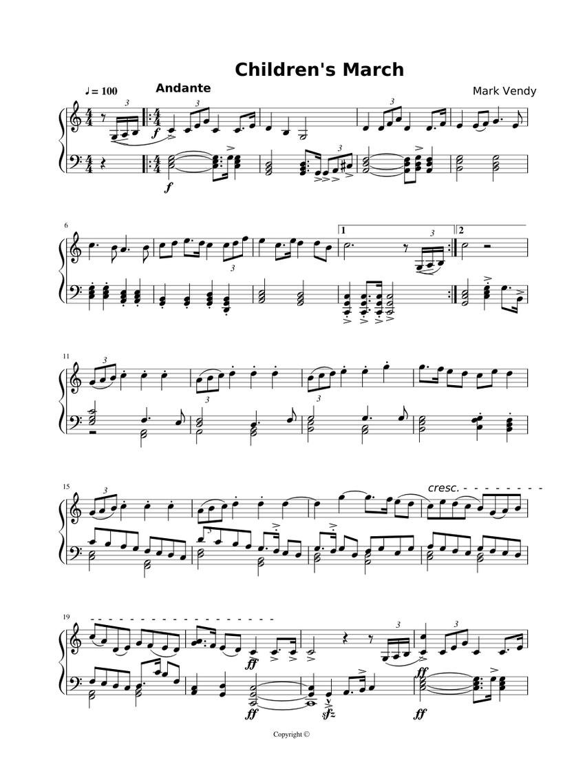 Children's March. Sheet music for Piano | Download free in PDF or MIDI ...