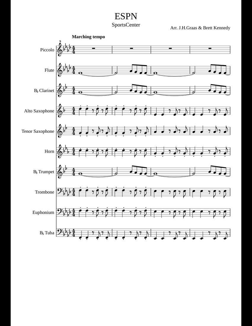 ESPN Crank Version sheet music for Flute, Clarinet, Piccolo, Alto ...