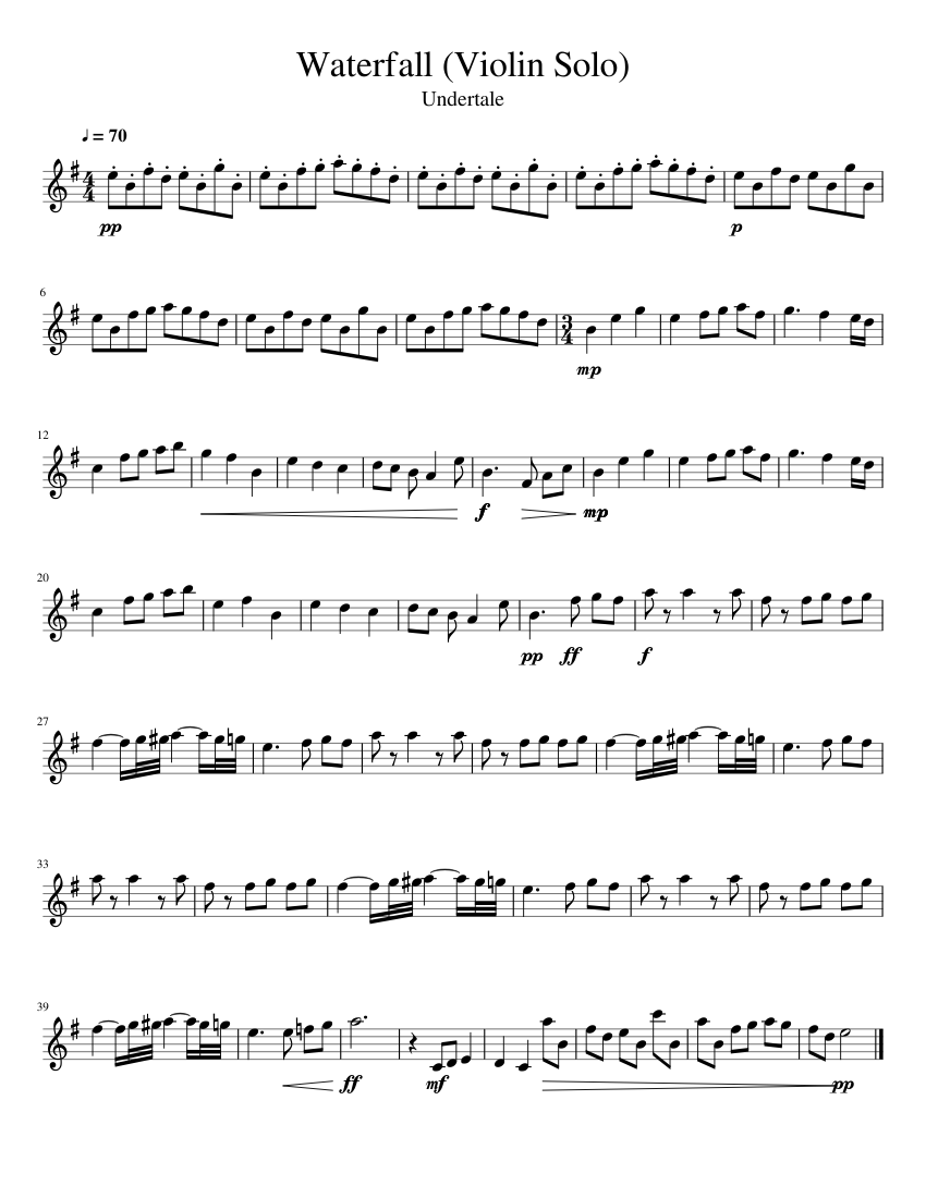 Waterfall (Violin Solo) sheet music for Violin download free in PDF or MIDI
