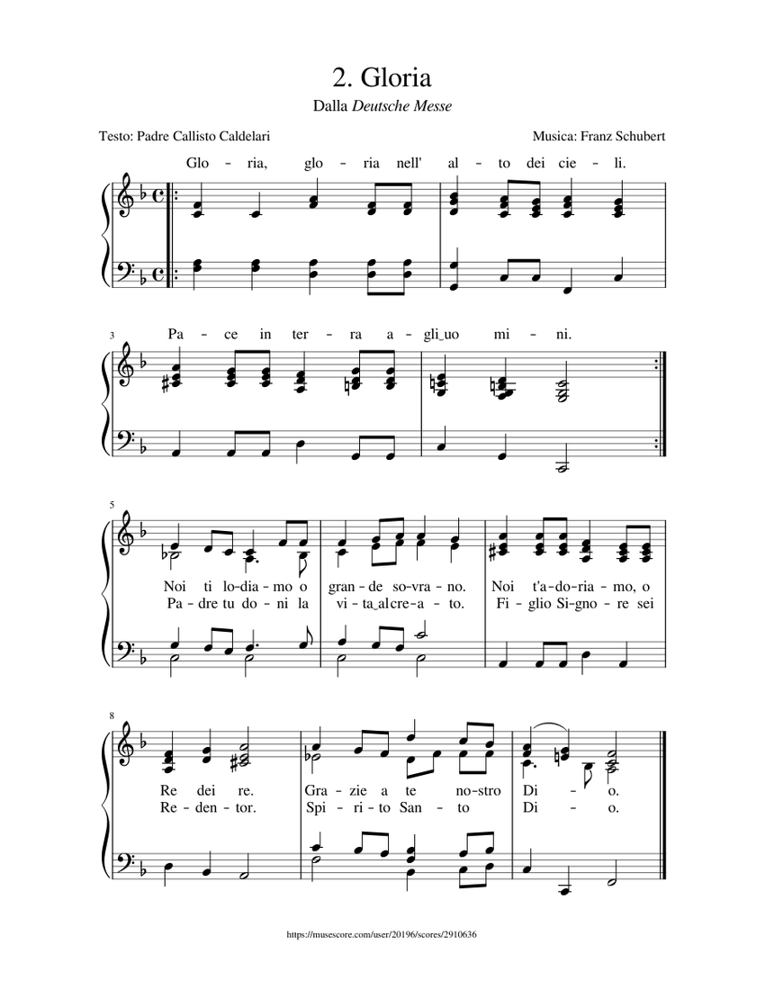 2. Gloria Sheet music for Organ (Solo) | Musescore.com