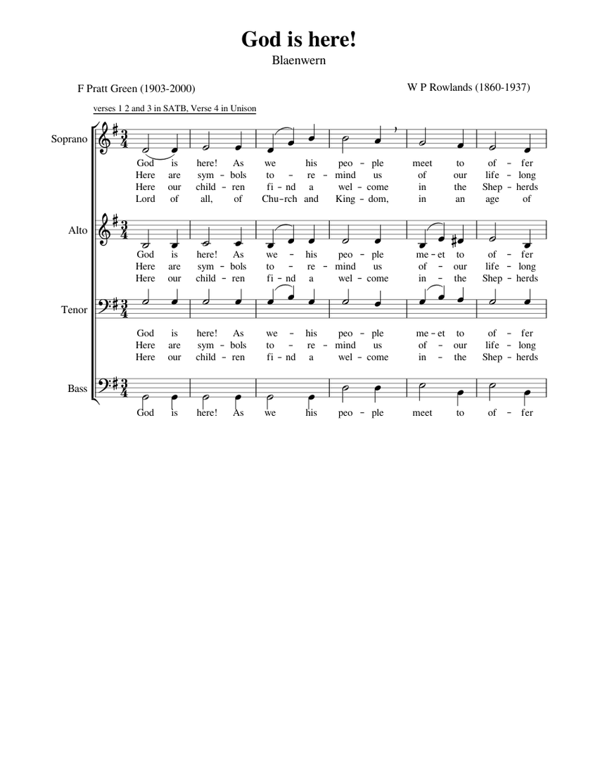 Blaenwern Sheet music for Voice | Download free in PDF or MIDI ...