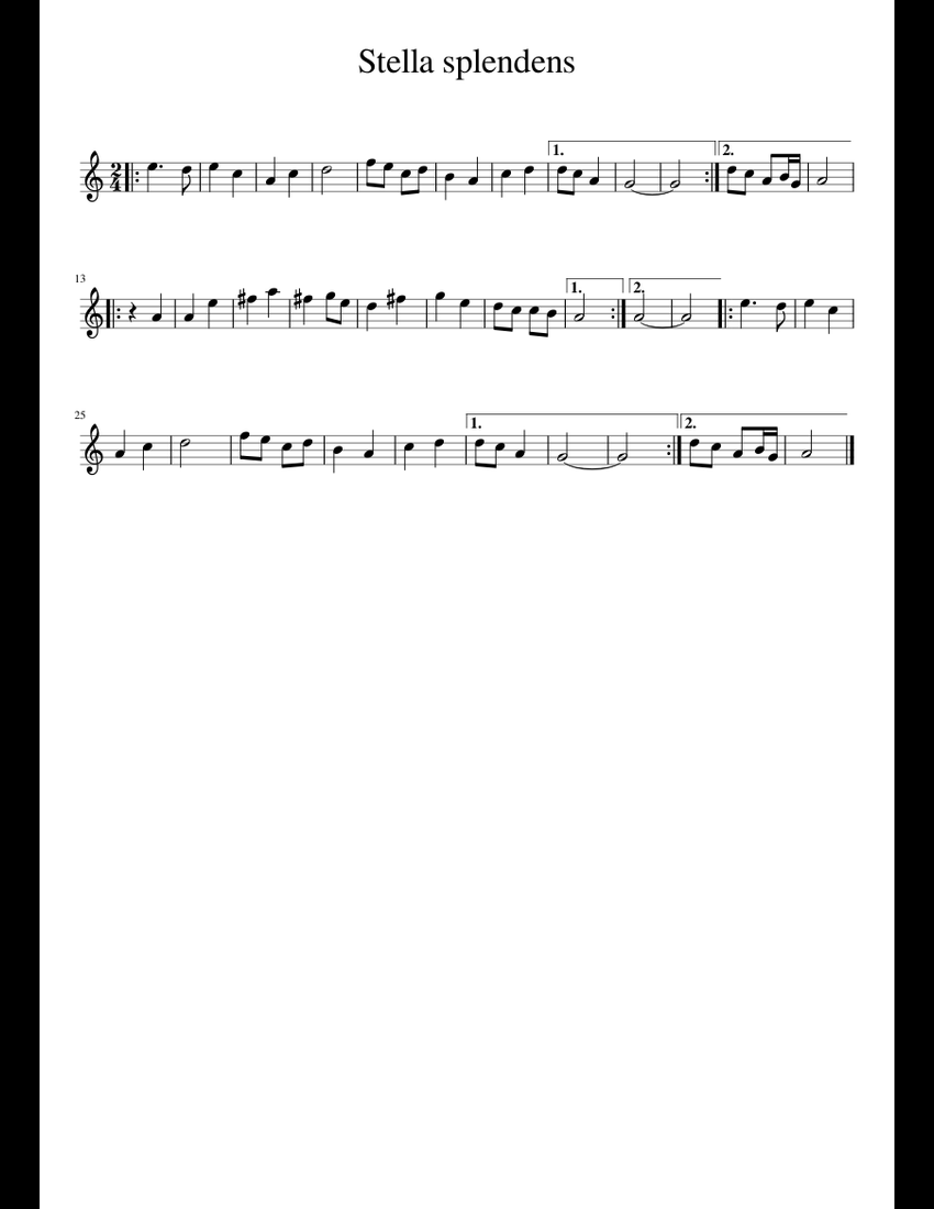 Stella Splendens sheet music for English Horn download free in PDF or MIDI