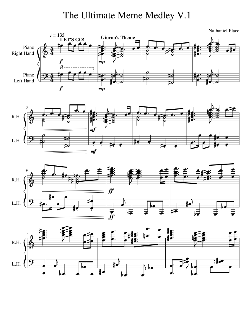 The Ultimate Piano Meme Medley Sheet music for Piano (Solo) | Musescore.com