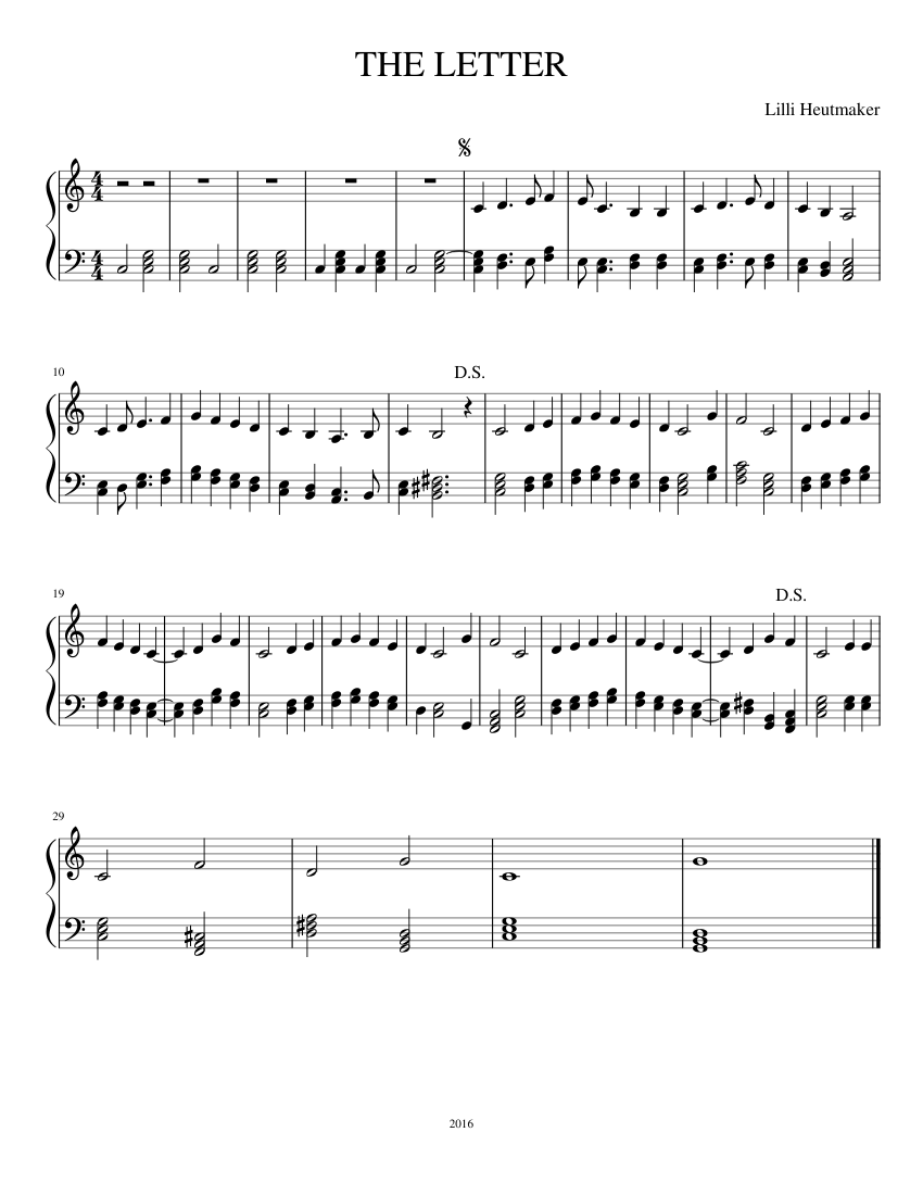 The Letter Sheet music for Piano | Download free in PDF or MIDI ...