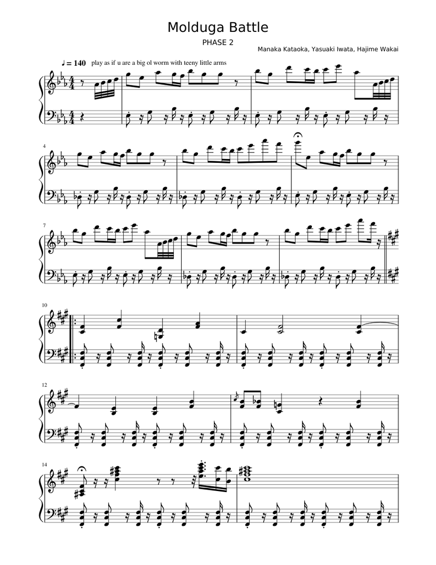 Molduga Battle Sheet music for Piano | Download free in PDF or MIDI ...