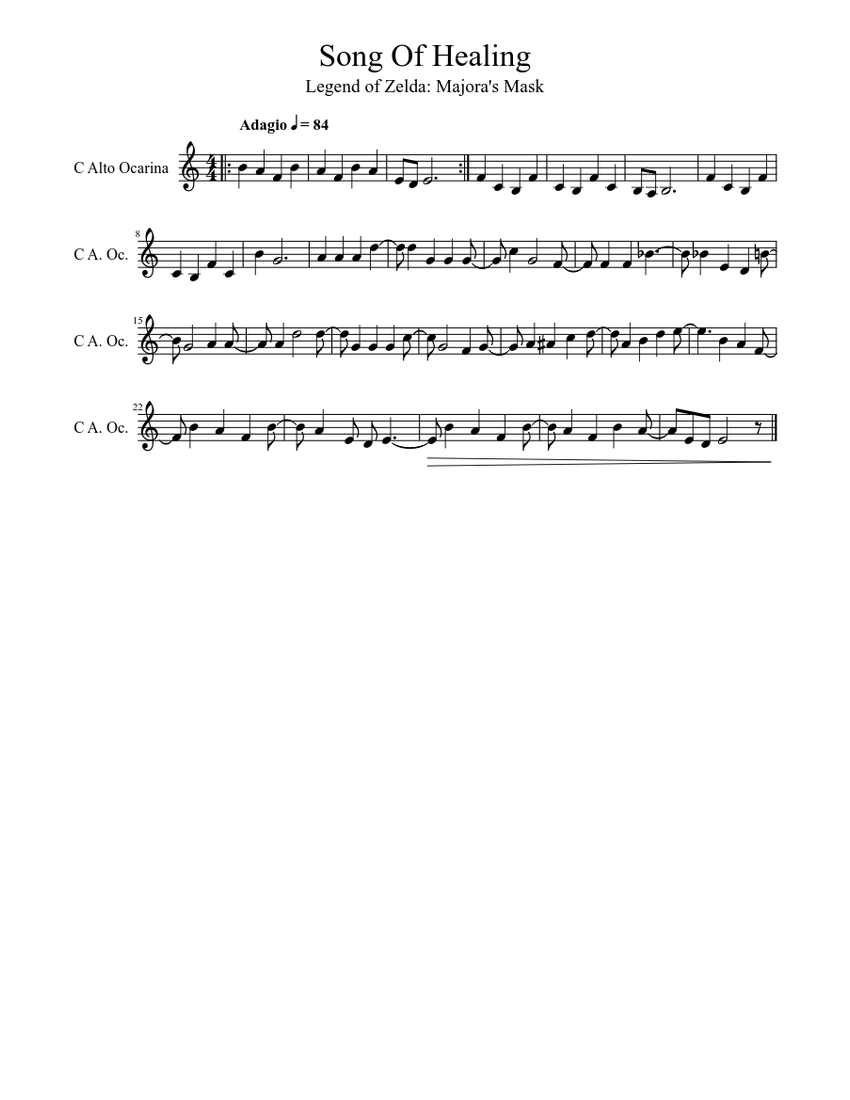 Song Of Healing Sheet music | Musescore.com