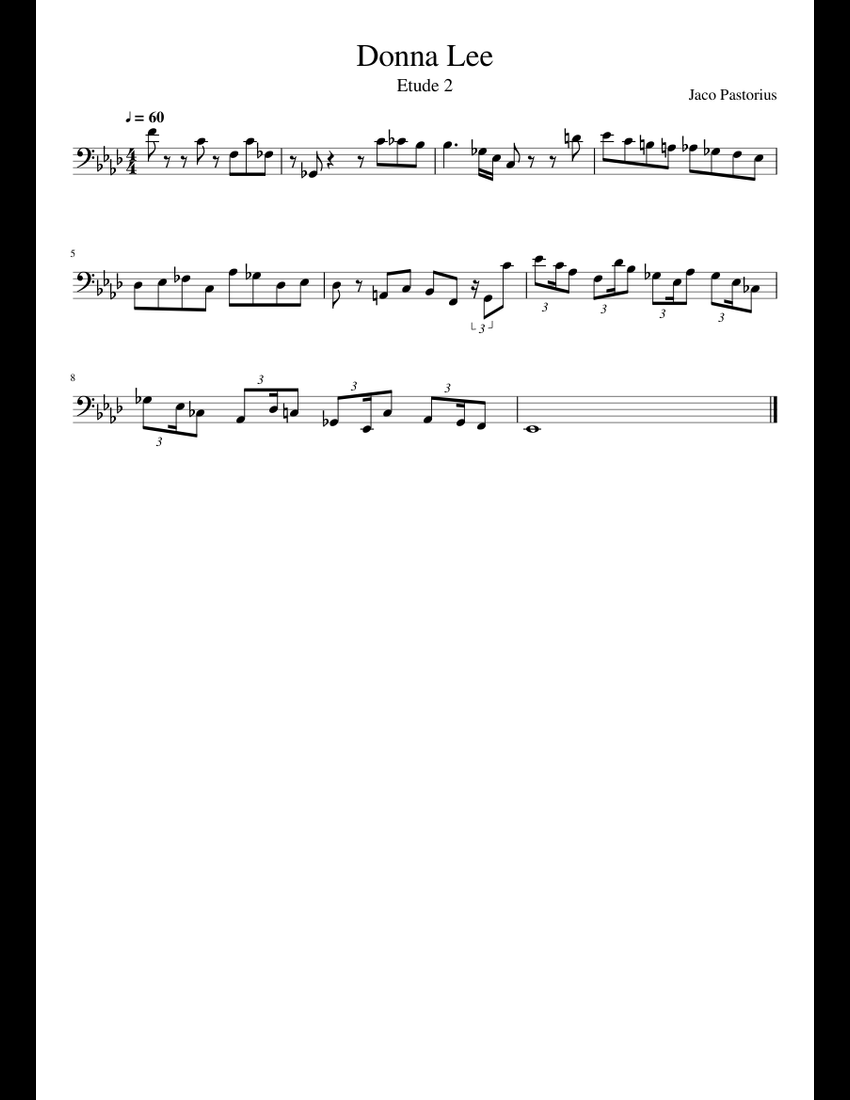 Donna Lee 2 sheet music for Piano download free in PDF or MIDI
