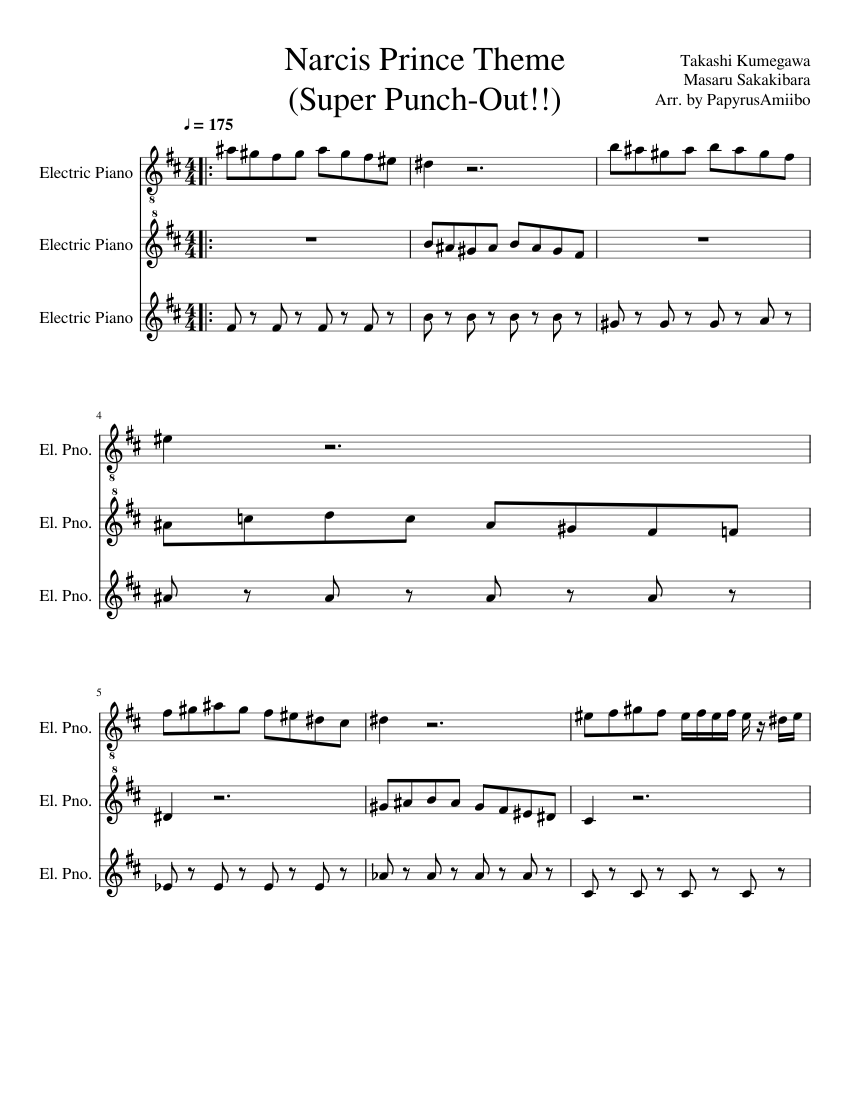 Narcis Prince's Theme (Super Punch-Out!!) Sheet music for Piano ...