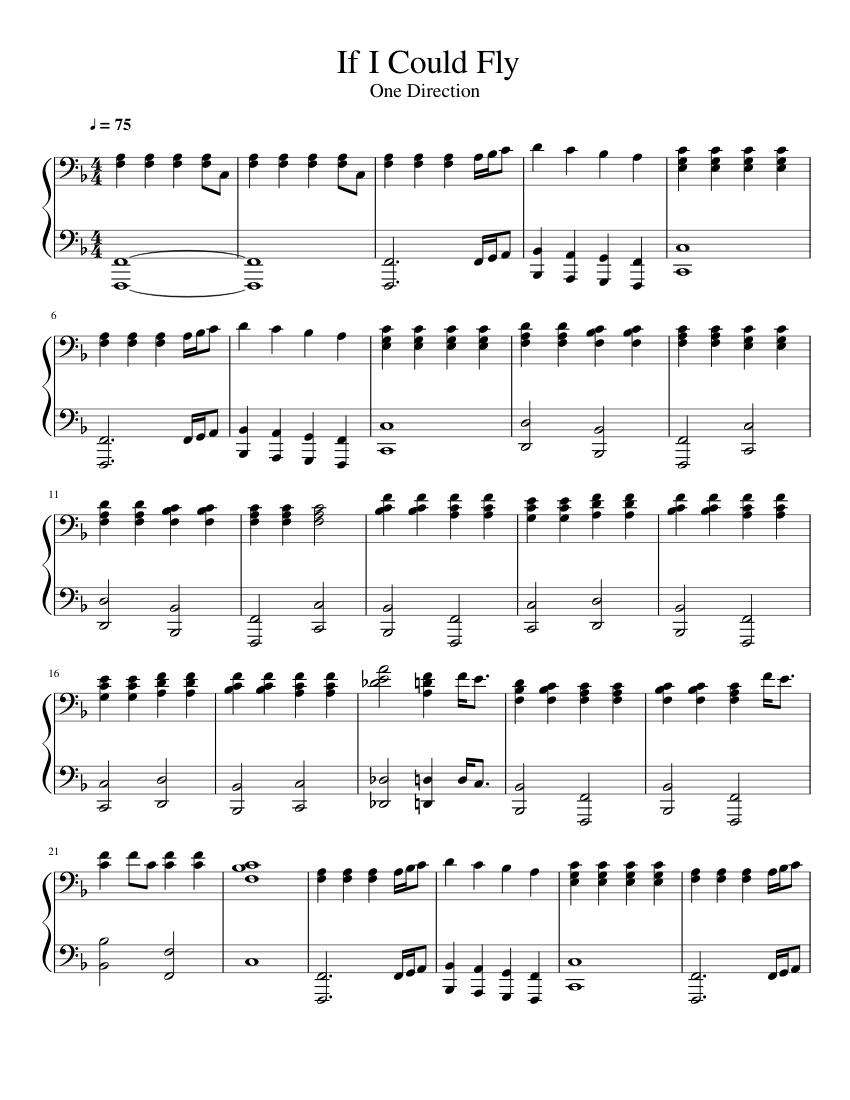 If I Could Fly Sheet music for Piano | Download free in PDF or MIDI ...