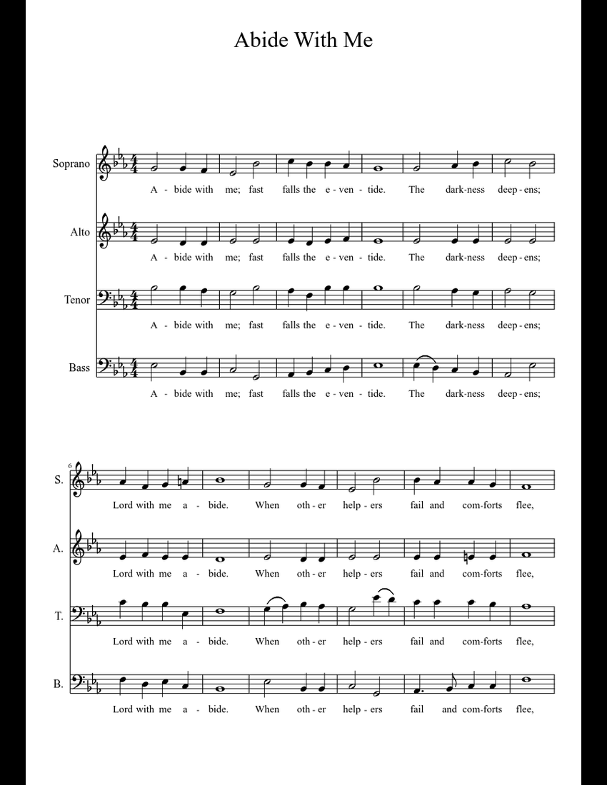 Abide With Me sheet music for Piano download free in PDF or MIDI