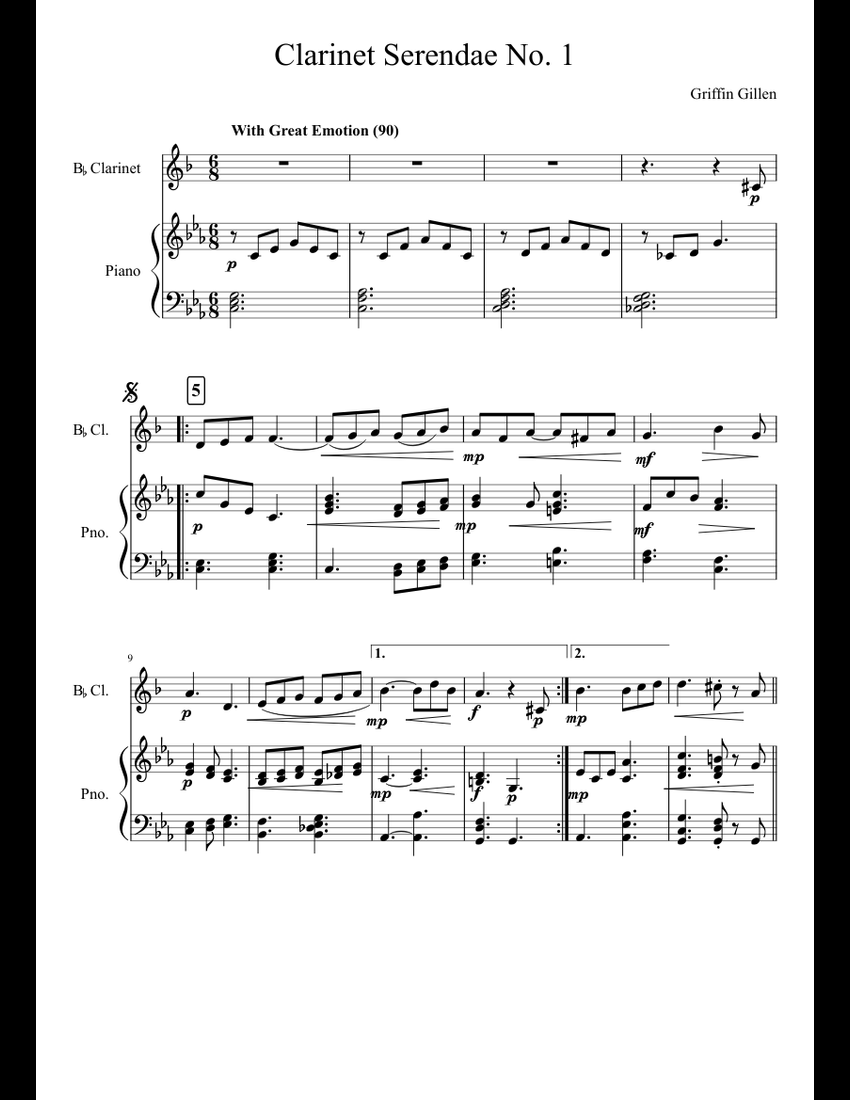 Solo for Clarinet with Piano Accompaniment sheet music for Clarinet ...