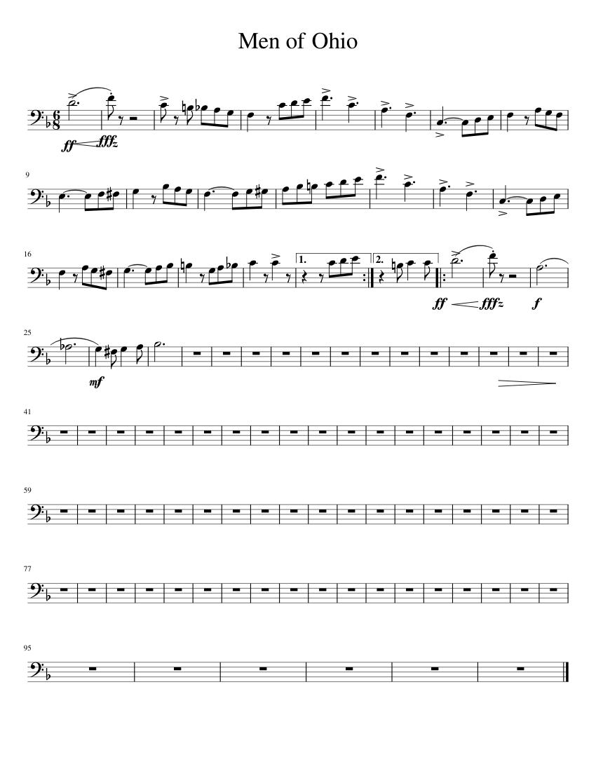 Men of Ohio Sheet music for Tuba | Download free in PDF or MIDI ...