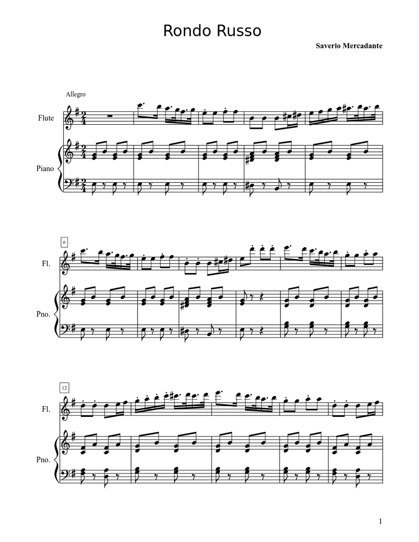 Rondo Russo sheet music download free in PDF or MIDI