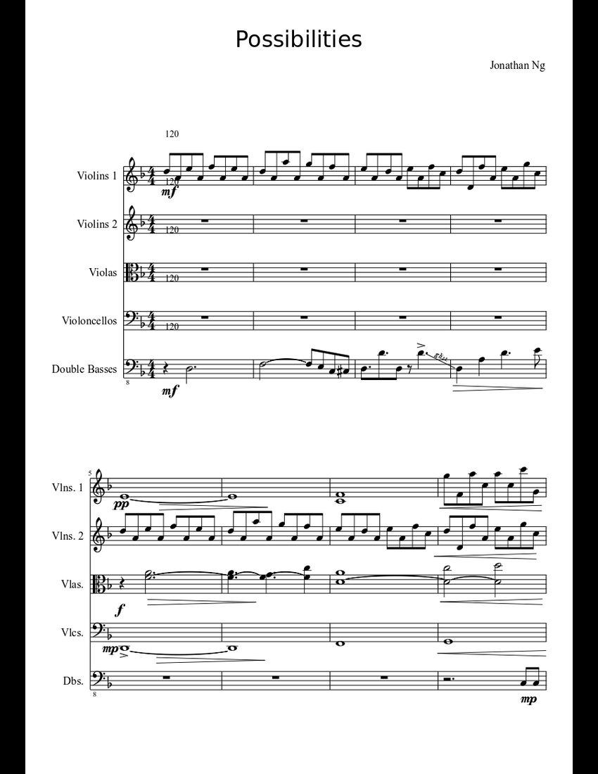 Possibilities sheet music download free in PDF or MIDI