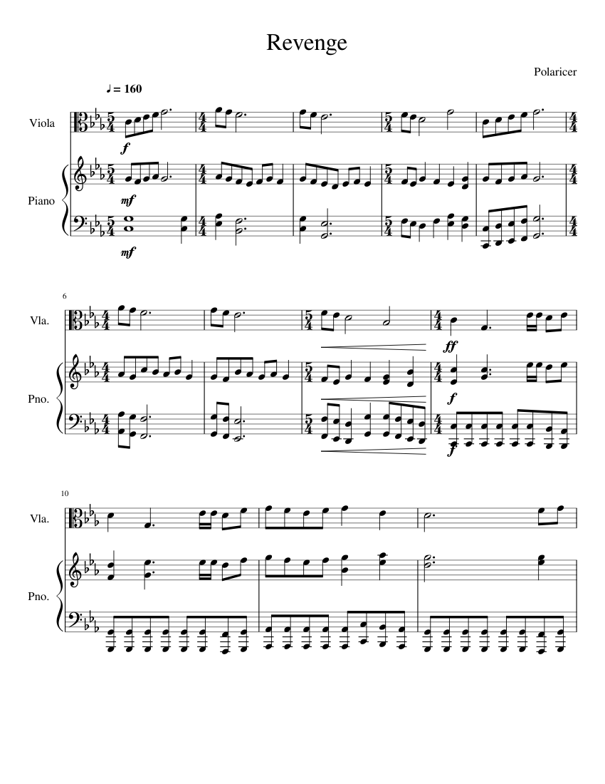 Revenge sheet music for Piano, Viola download free in PDF or MIDI