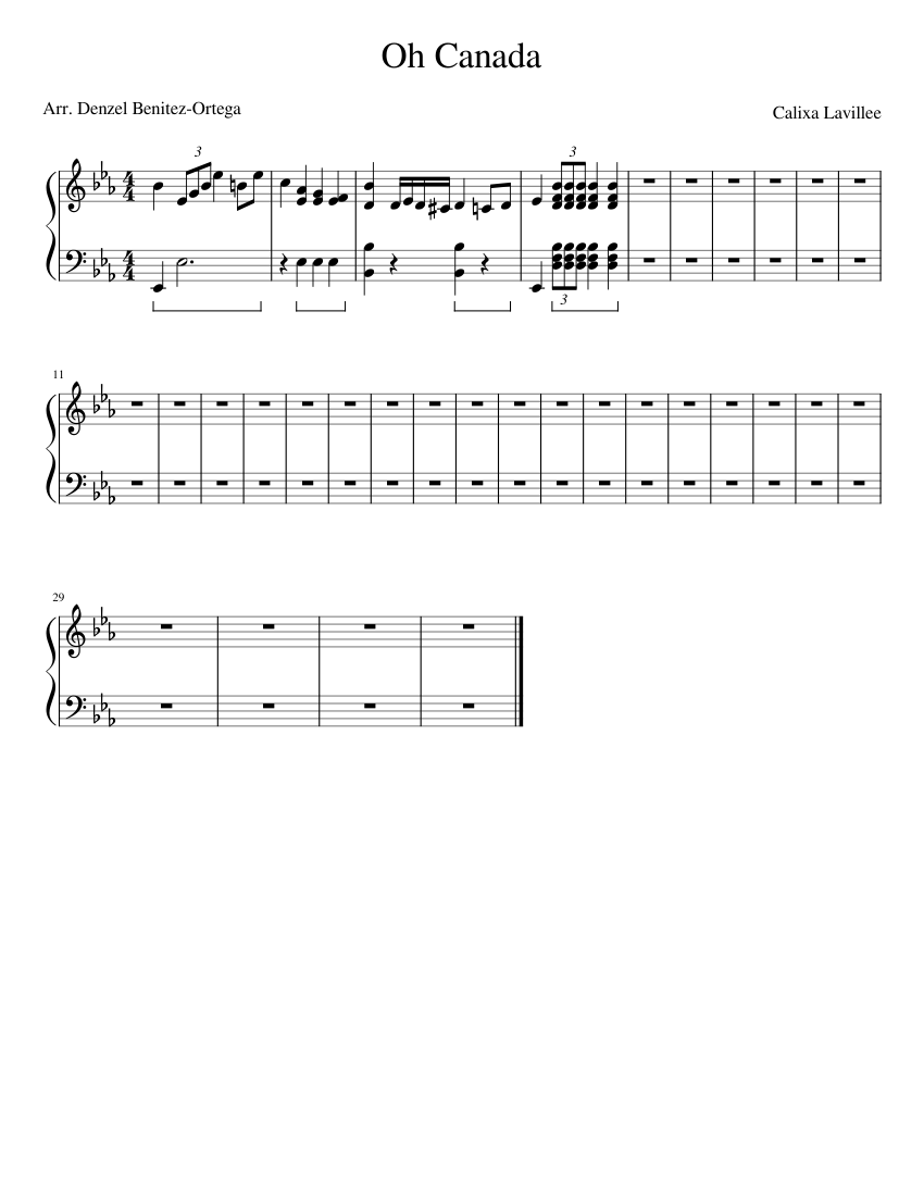 Oh Canada Sheet music for Piano | Download free in PDF or MIDI ...