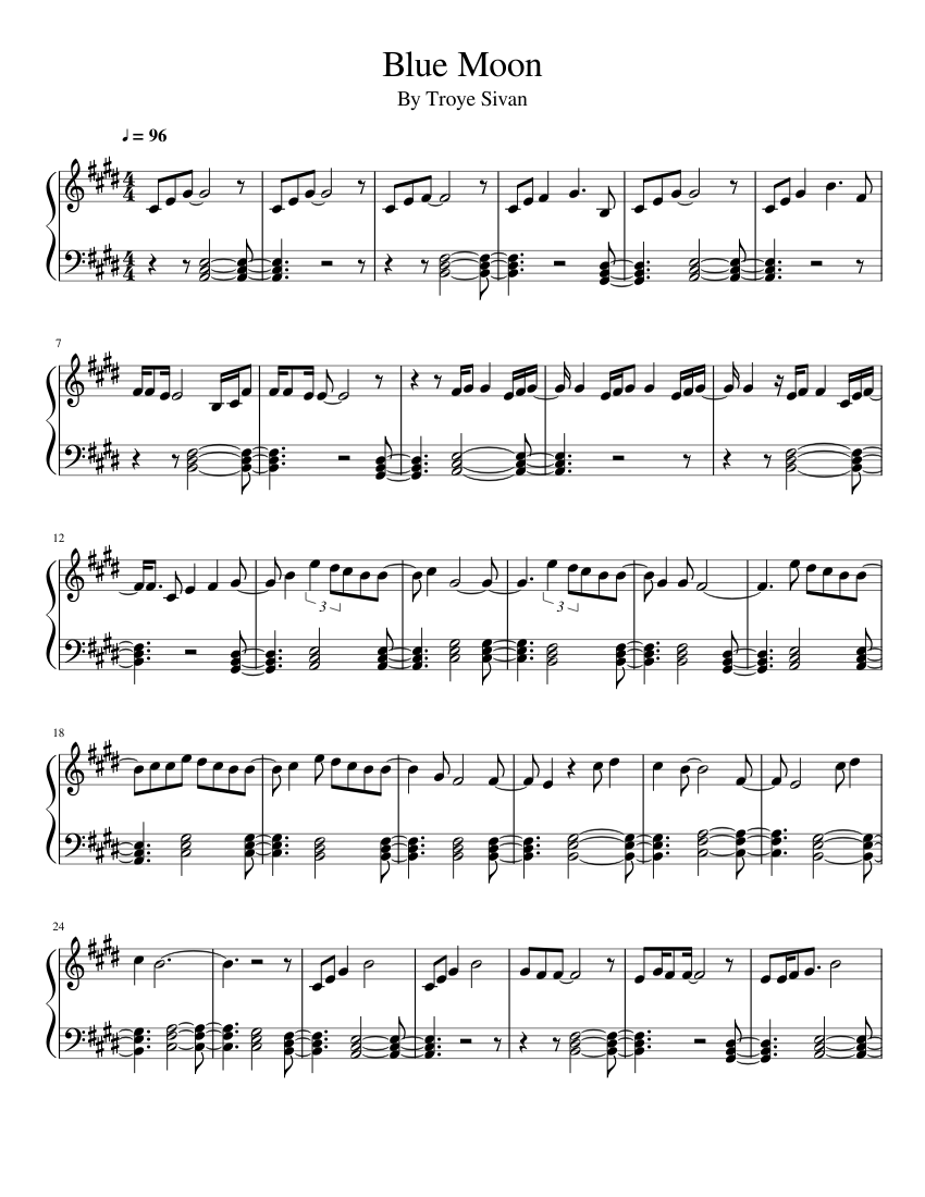 Blue Moon Sheet music for Piano (Solo) | Musescore.com