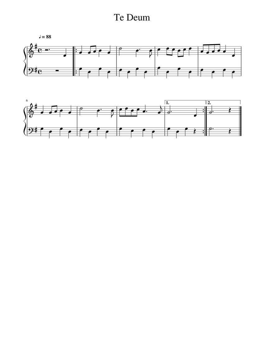 Te Deum Sheet music for Piano (Solo) | Musescore.com