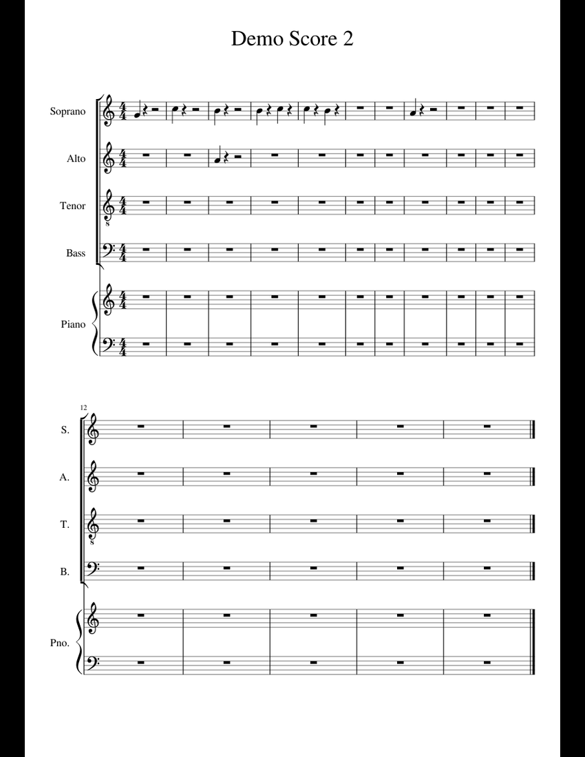 Demo Score 2 sheet music for Piano, Voice download free in PDF or MIDI