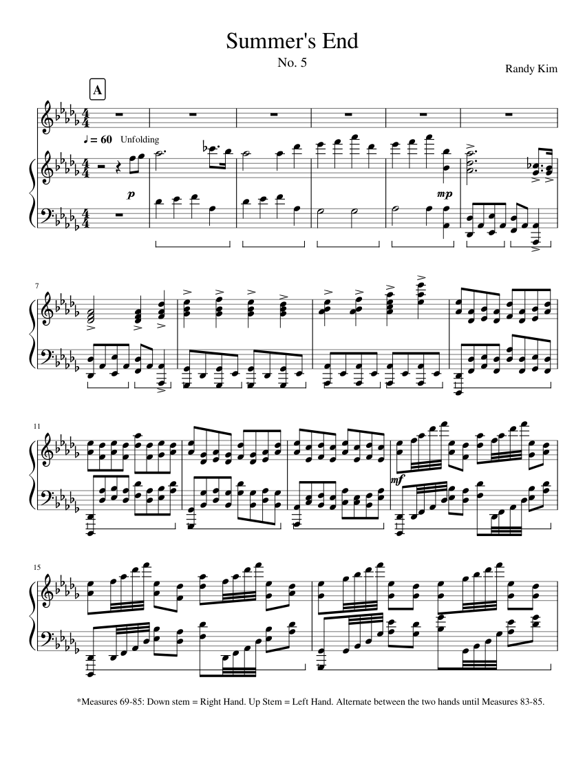 Summer's End Sheet music for Piano | Download free in PDF or MIDI ...