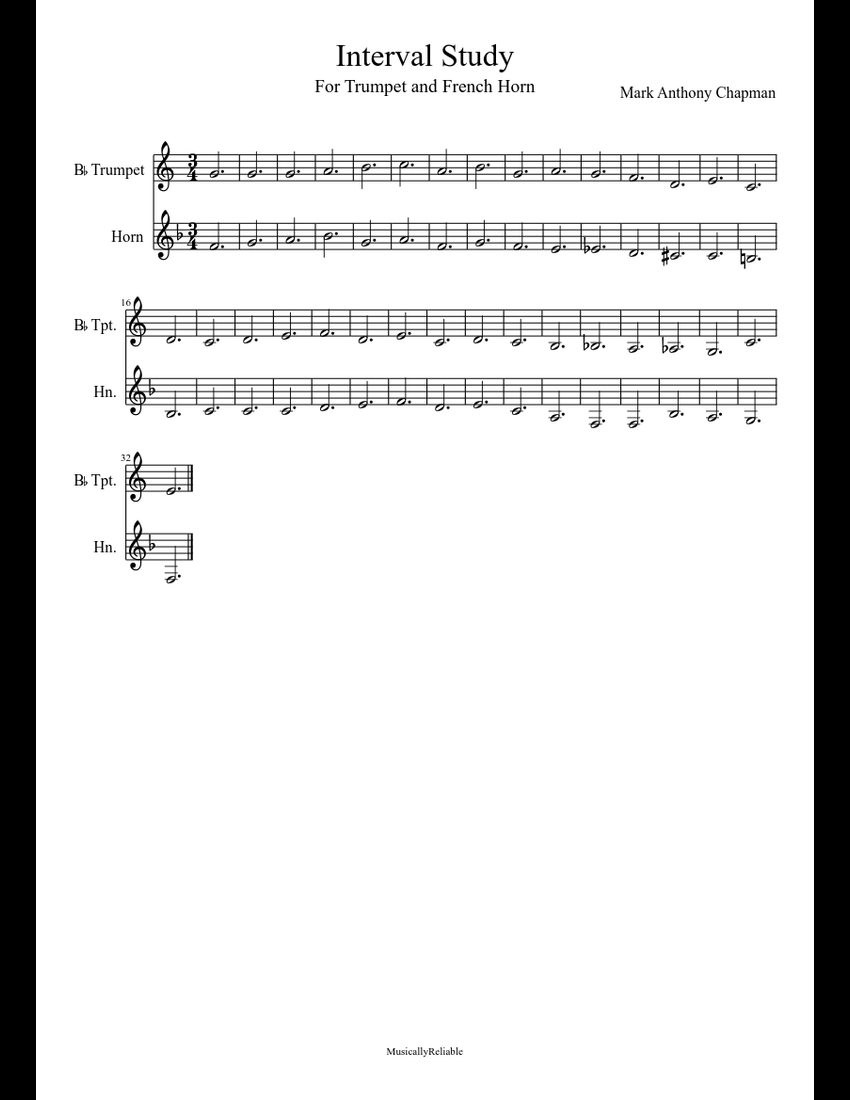 Interval Study sheet music download free in PDF or MIDI