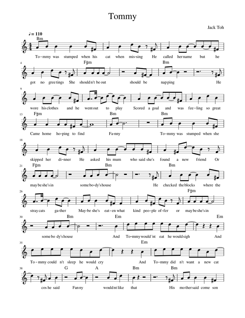Tommy Sheet music for Piano (Solo) | Musescore.com