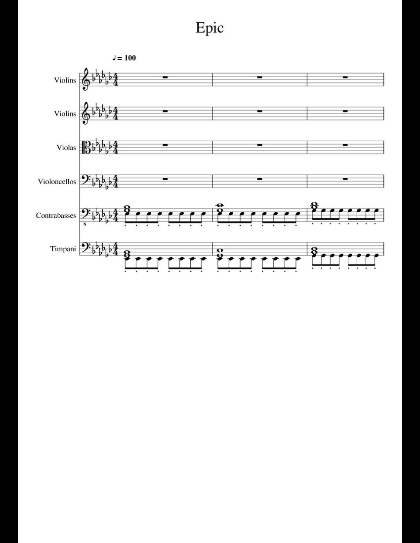 Epic sheet music download free in PDF or MIDI