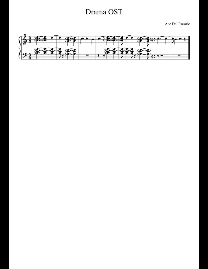 Drama OST sheet music for Piano download free in PDF or MIDI