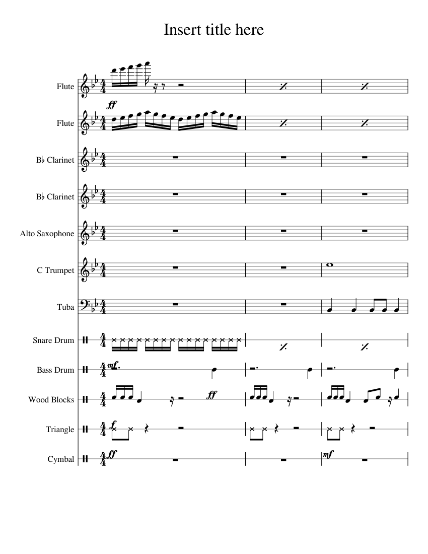 Random nonsense Sheet music for Flute, Clarinet, Alto Saxophone ...