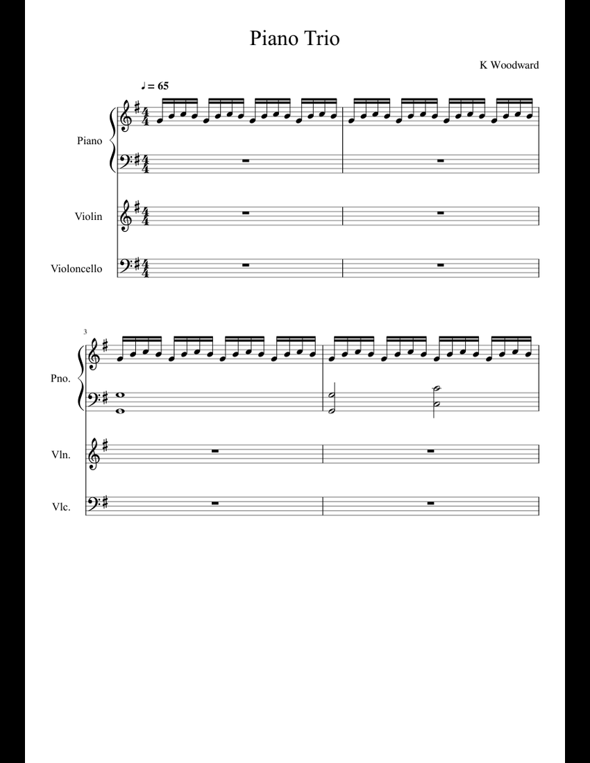 Piano Trio - Original Composition sheet music for Piano, Violin, Cello ...
