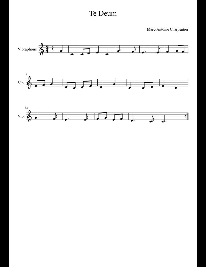 Te Deum sheet music for Percussion download free in PDF or MIDI
