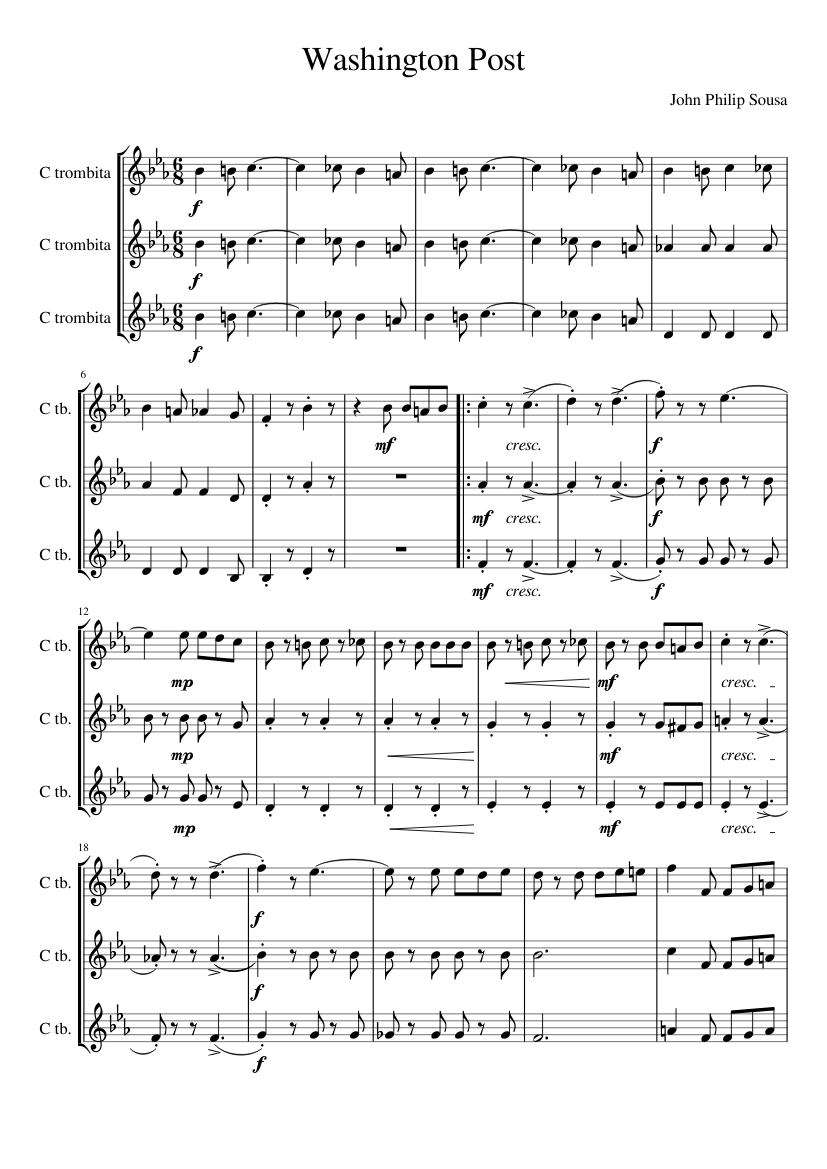 Washington Post sheet music for Trumpet download free in PDF or MIDI