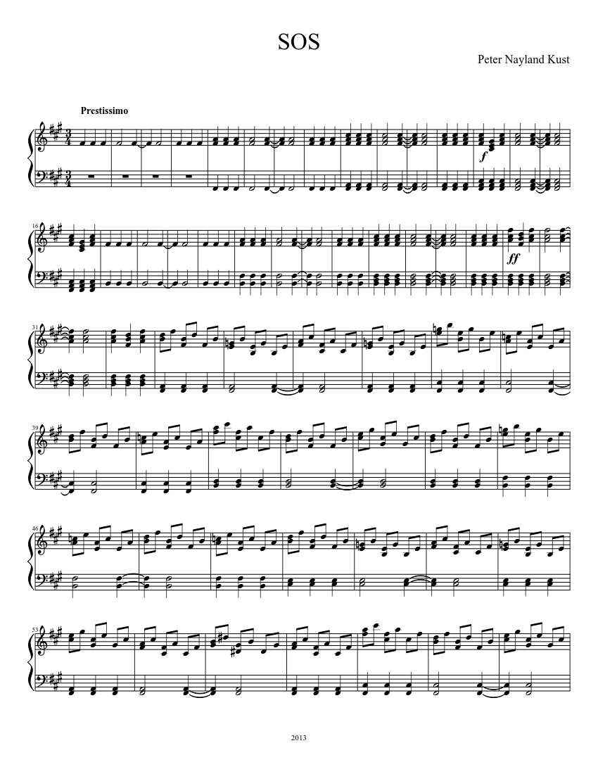SOS sheet music download free in PDF or MIDI