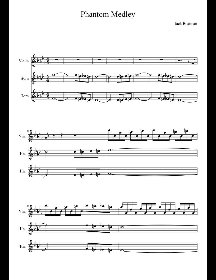 Phantom Medley sheet music download free in PDF or MIDI