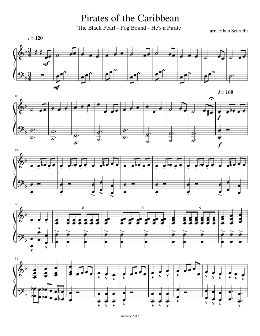 Pirates of the Caribbean sheet music download free in PDF or MIDI