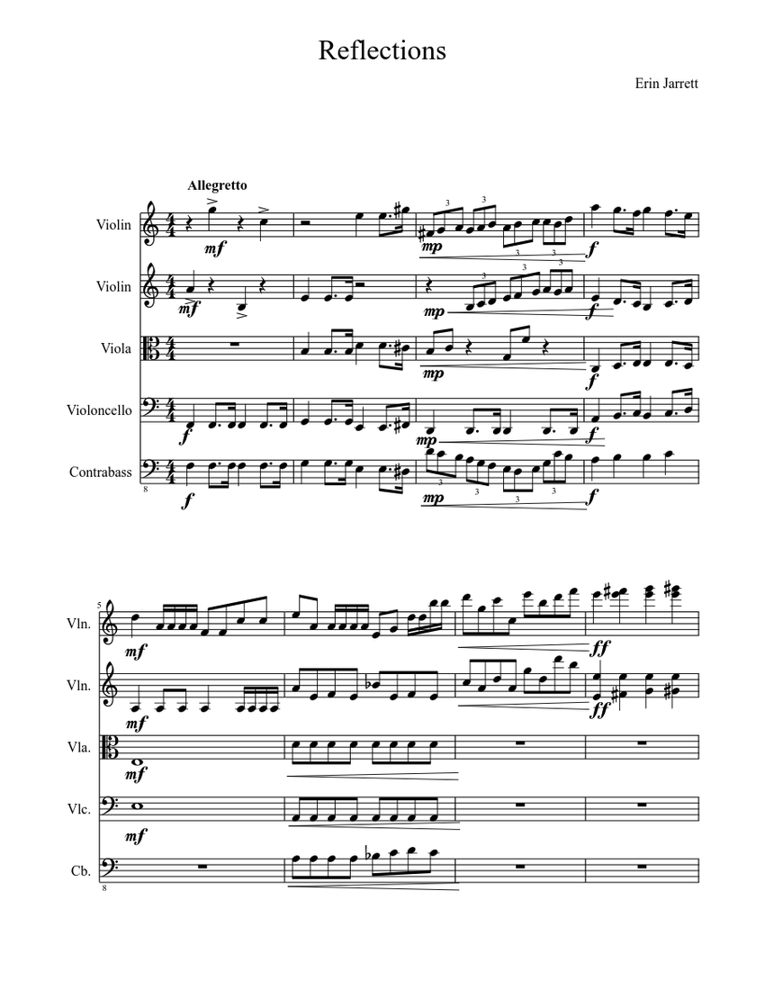 Reflections Sheet music for Flute (Piccolo), Organ, Tambourine, Mezzo ...