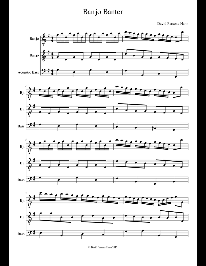 Banjo Banter sheet music for Guitar, Bass download free in PDF or MIDI