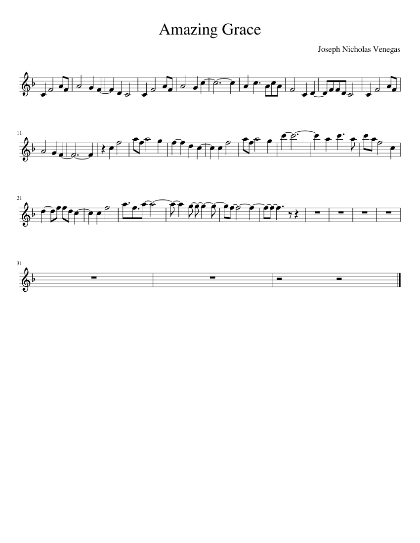 Amazing Grace Sheet music for Trumpet | Download free in PDF or MIDI ...