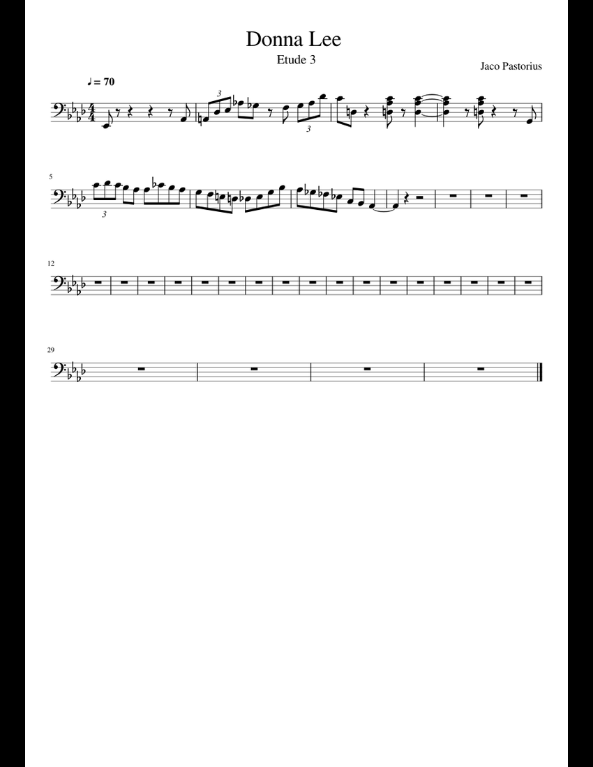 Donna Lee 3 sheet music for Piano download free in PDF or MIDI