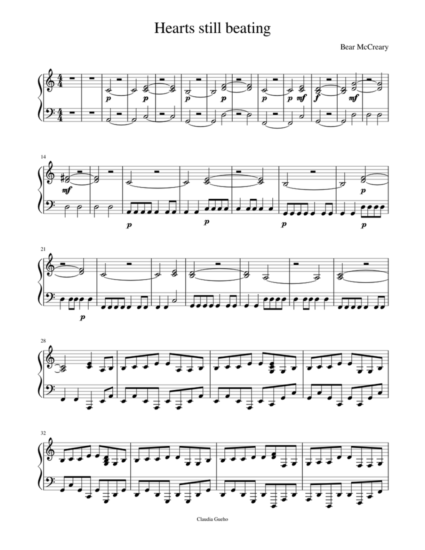 Hearts still beating Sheet music for Piano | Download free in PDF or ...