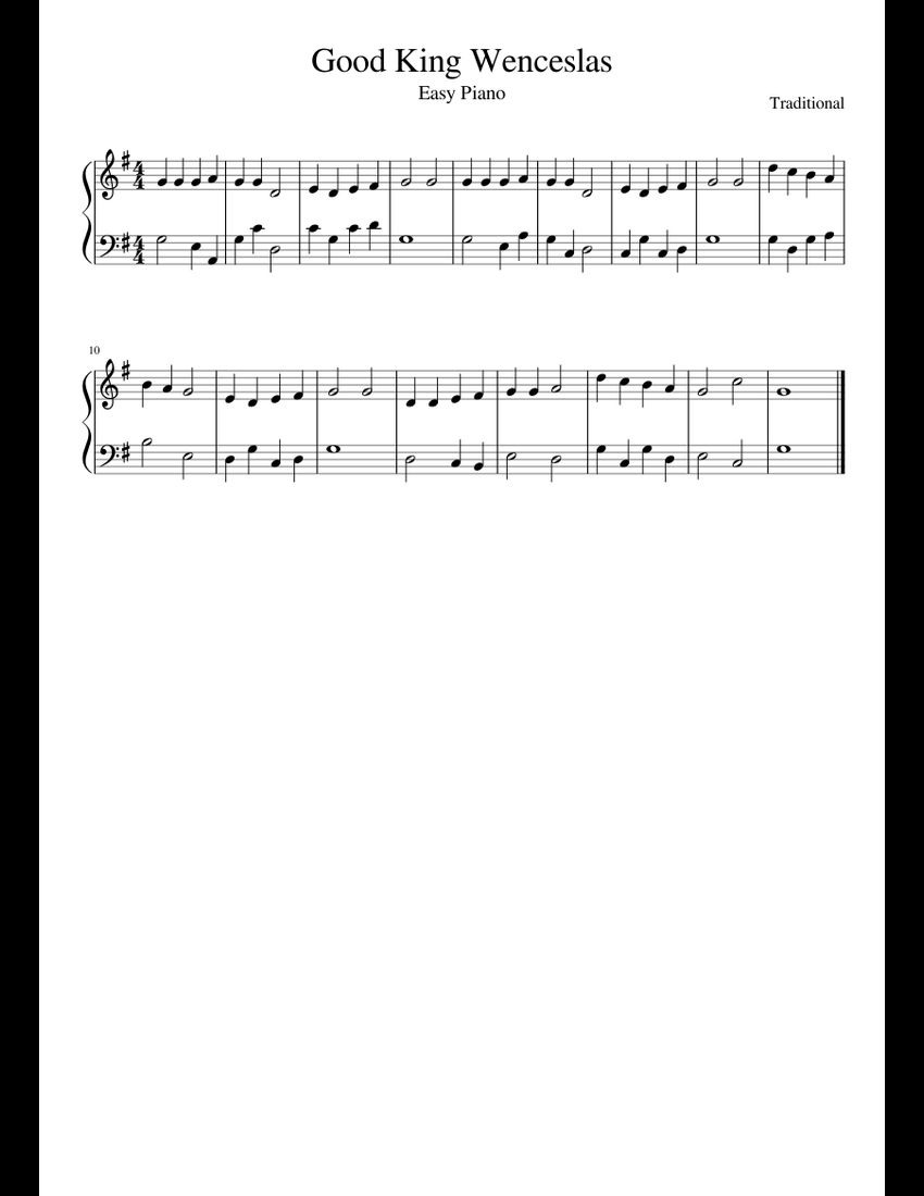 Good King Wenceslas sheet music for Piano download free in PDF or MIDI