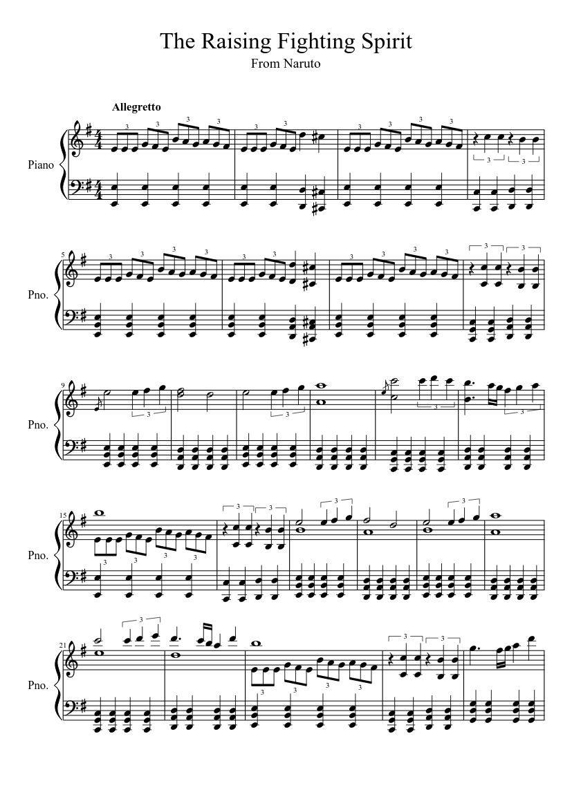The Raising Fighting Spirit sheet music download free in PDF or MIDI