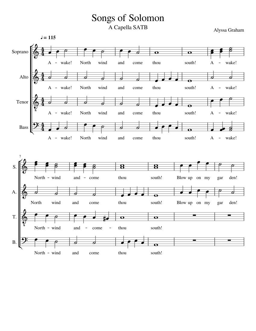 Songs of Solomon (SATB) Sheet music for Voice | Download free in PDF or ...