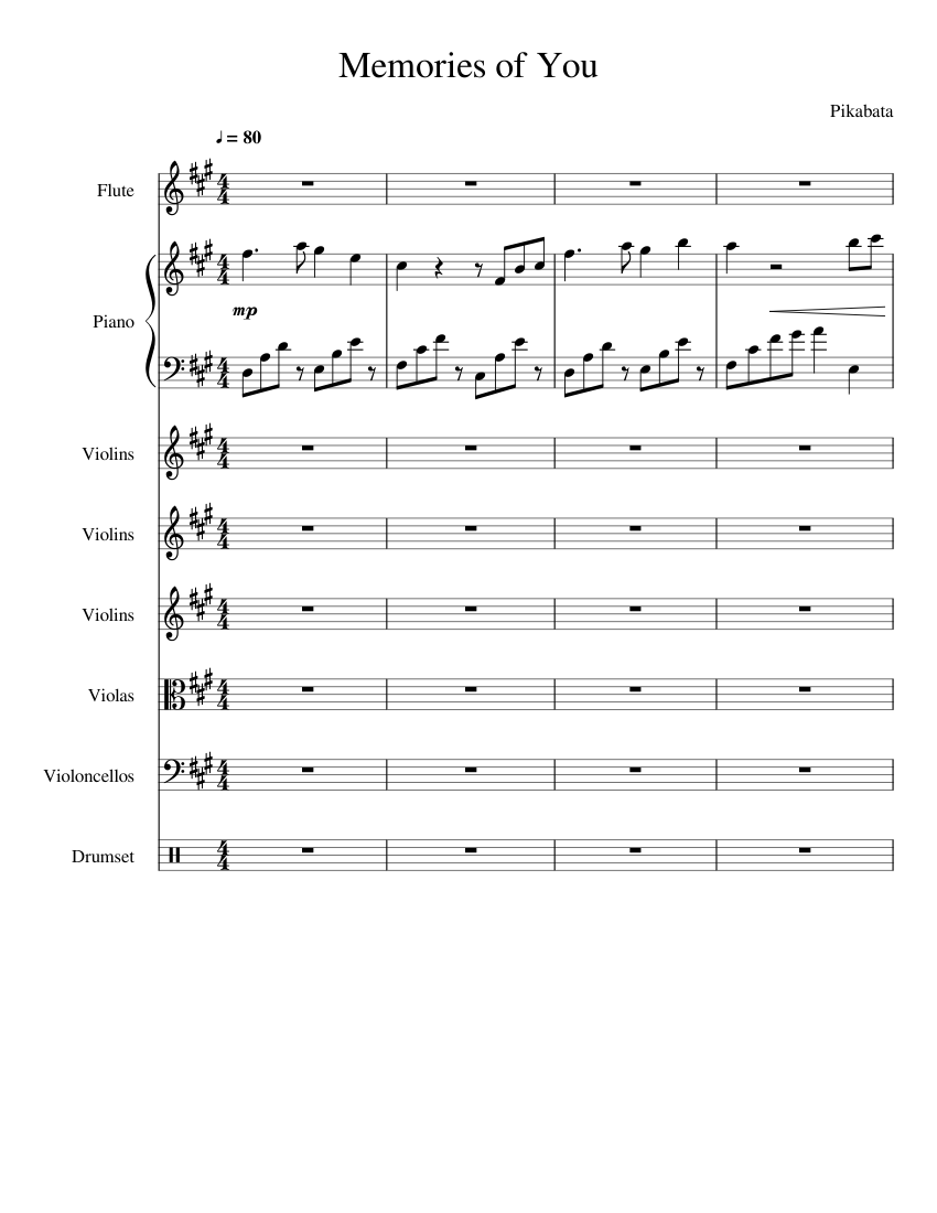 Memories Of You Original Composition 700 Follower Special Sheet Music 4631