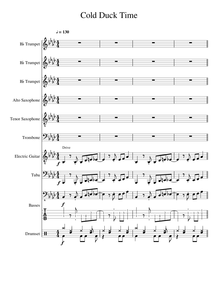 Cold Duck Time Sheet music for Trumpet, Alto Saxophone, Tenor Saxophone ...