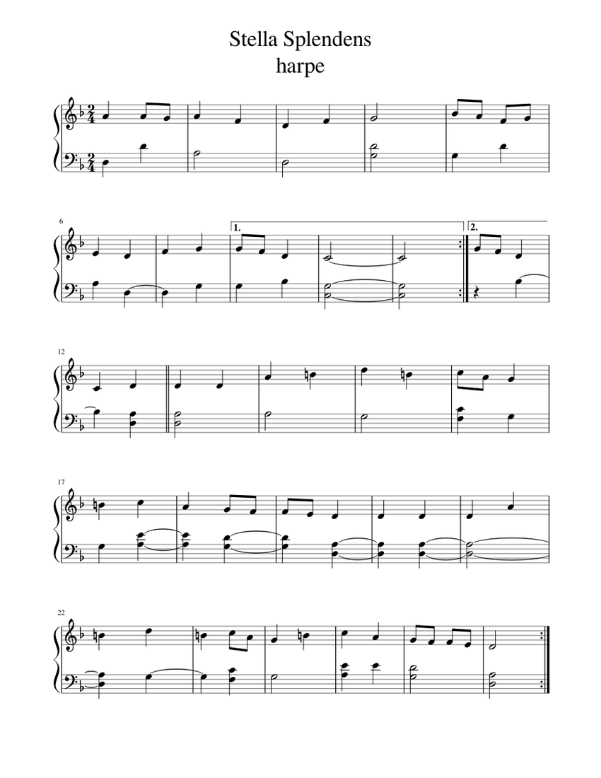 Stella Splendens sheet music for Harp download free in PDF or MIDI