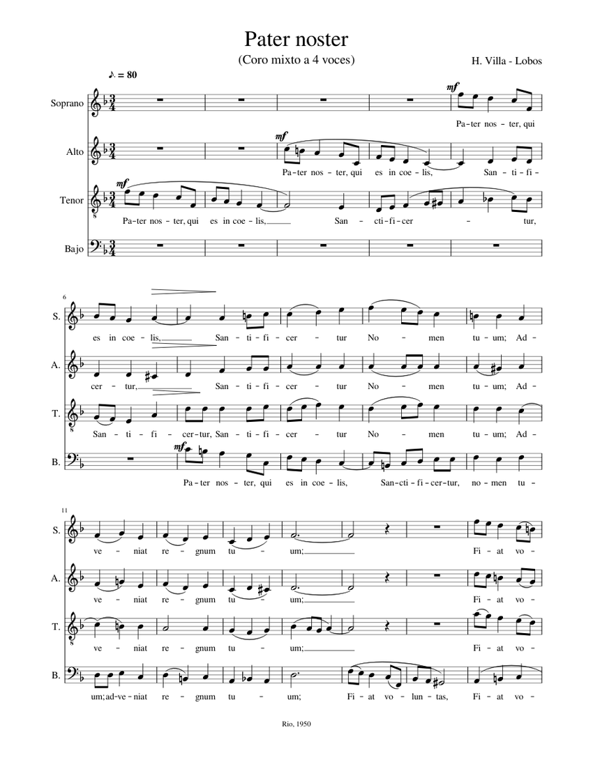 Pater Noster Sheet music for Voice | Download free in PDF or MIDI ...