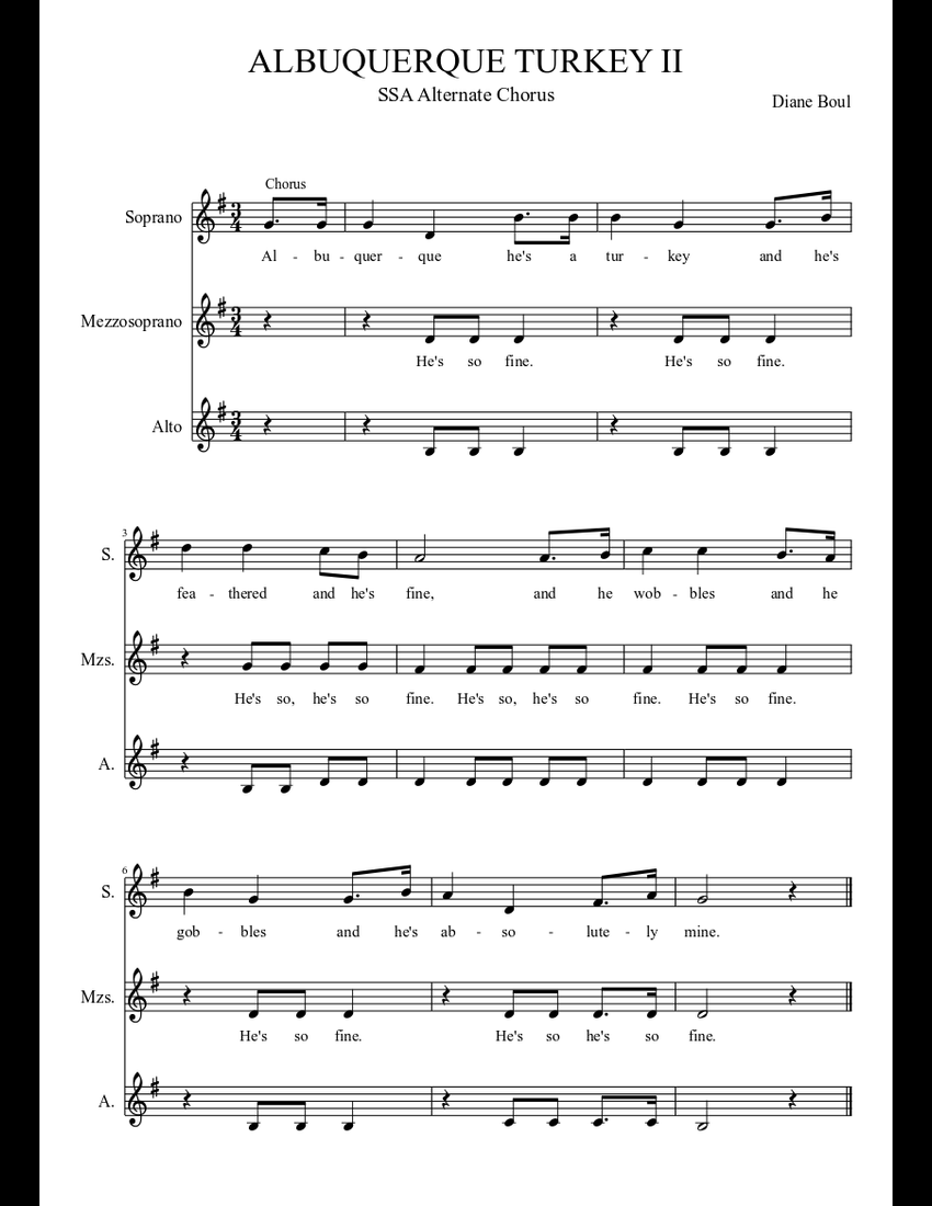 ALBUQUERQUE TURKEY II sheet music download free in PDF or MIDI