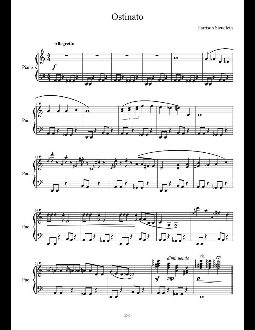 Ostinato sheet music for Piano download free in PDF or MIDI