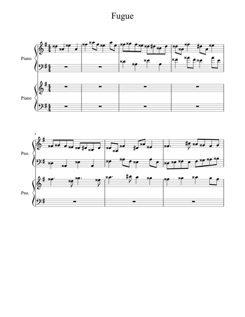 Fugue Sheet music for Piano | Download free in PDF or MIDI | Musescore.com